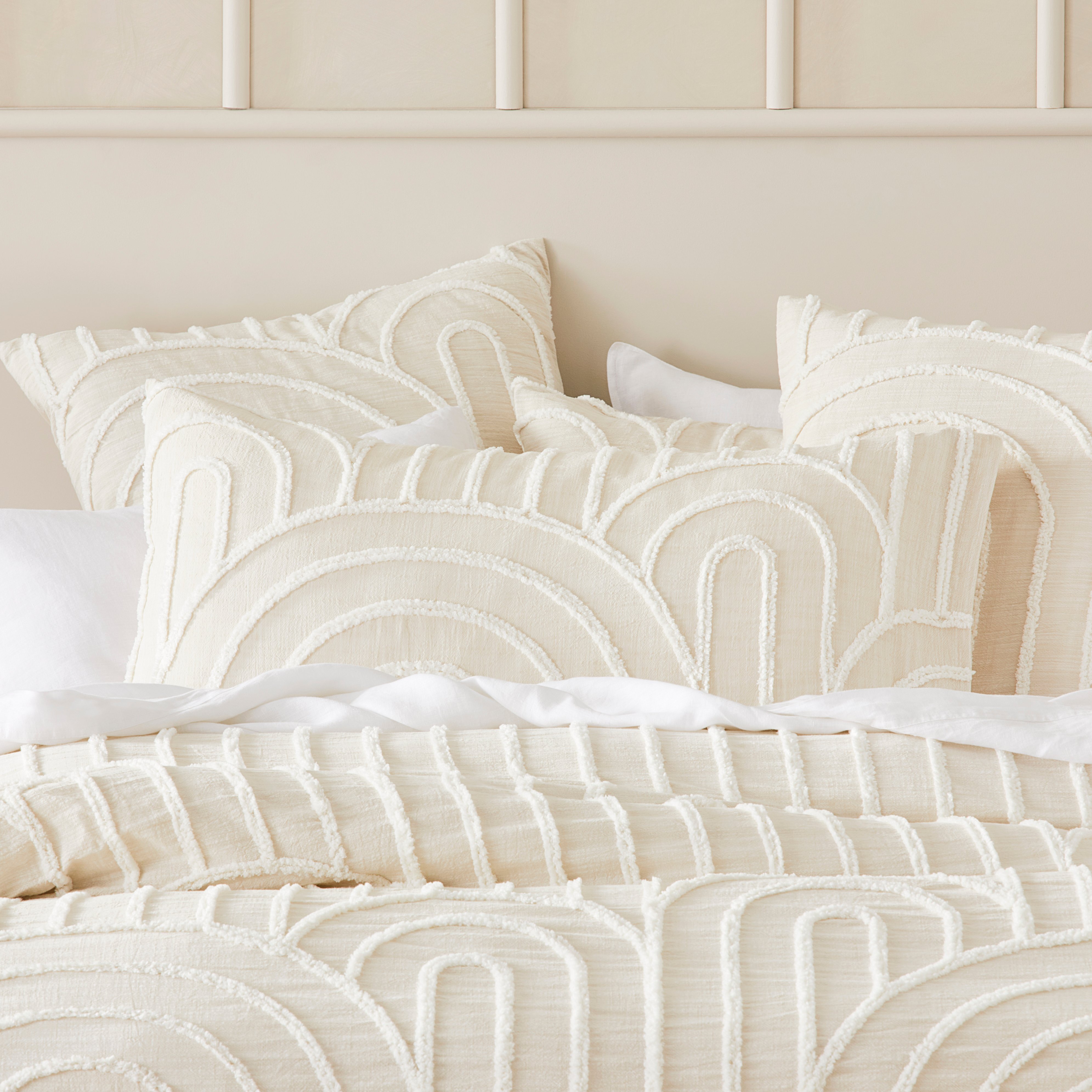 Archie Tufted Macadamia Quilt Cover Separates | Adairs