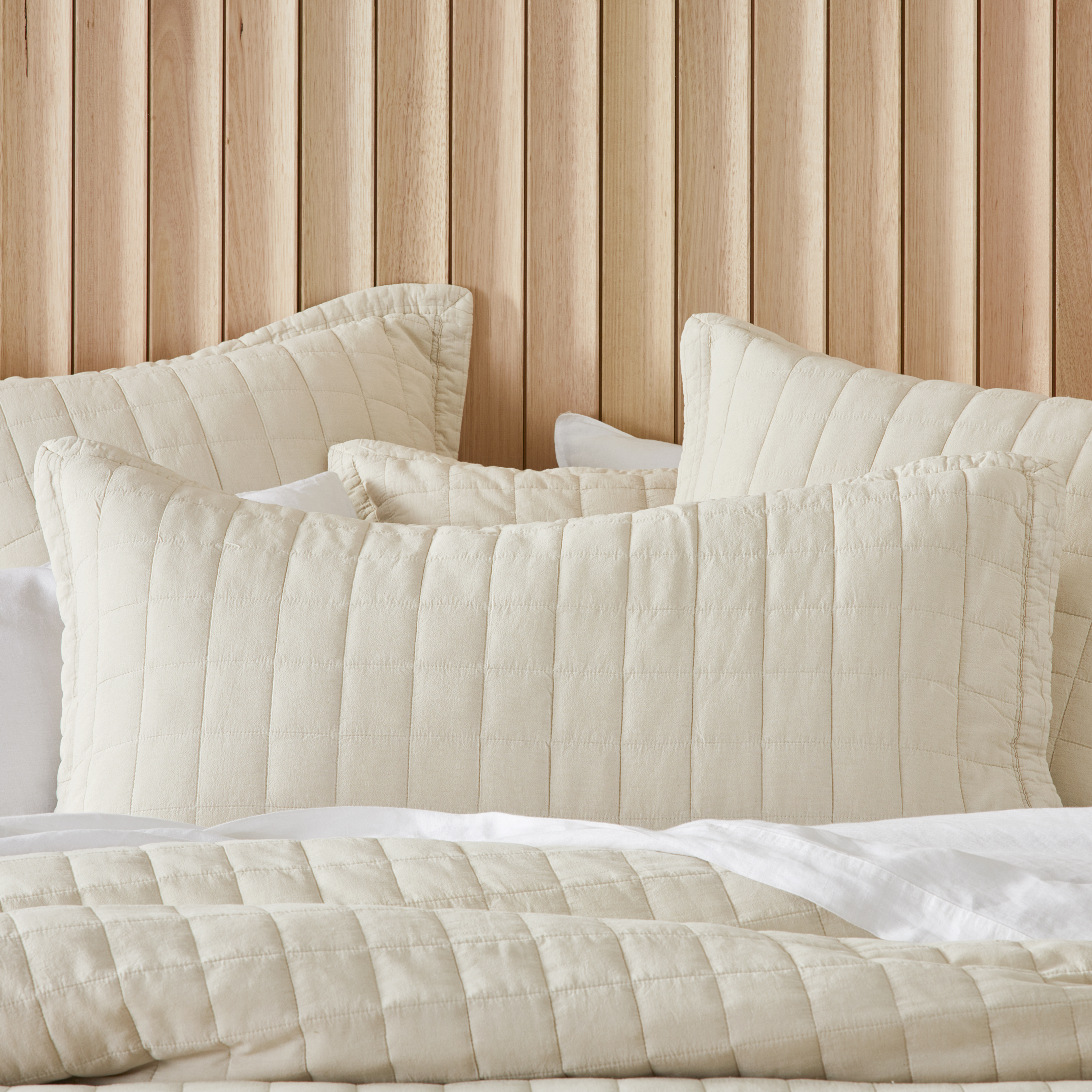 Mosman Sand Quilted Quilt Cover | Bedroom | Adairs