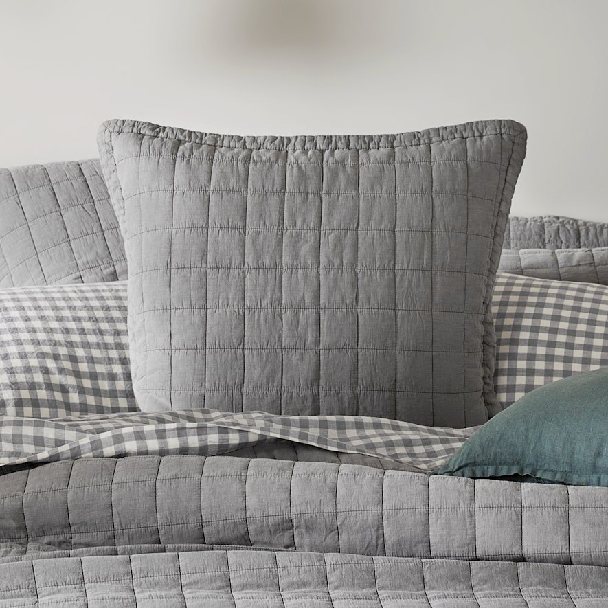 Mosman Smoke Quilted Quilt Cover Separates | Adairs