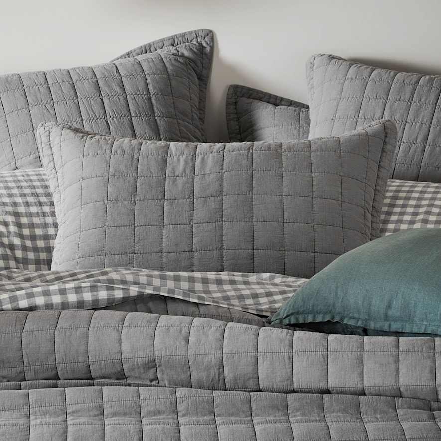 Mosman Smoke Quilted Quilt Cover Separates | Adairs