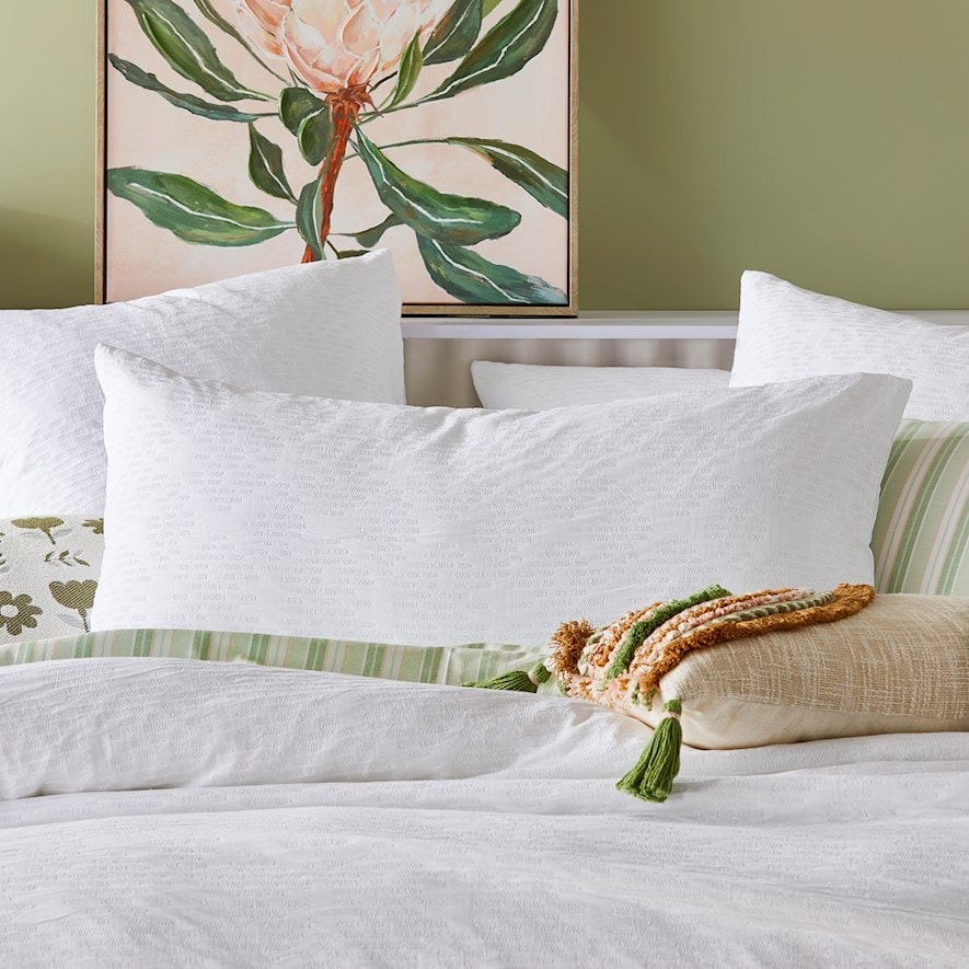 Finley White Matelasse Quilt Cover Separates | Adairs