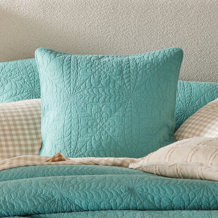 Daisy Turquoise Quilted Quilt Cover Separates | Adairs