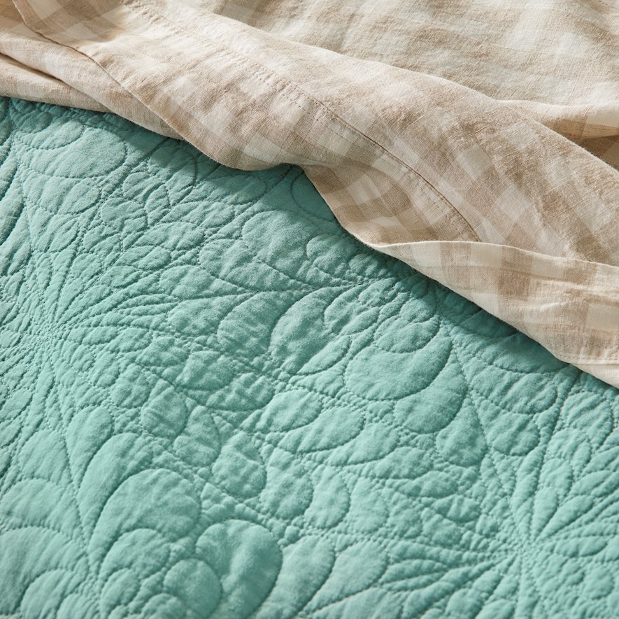 Daisy Turquoise Quilted Quilt Cover Separates | Adairs