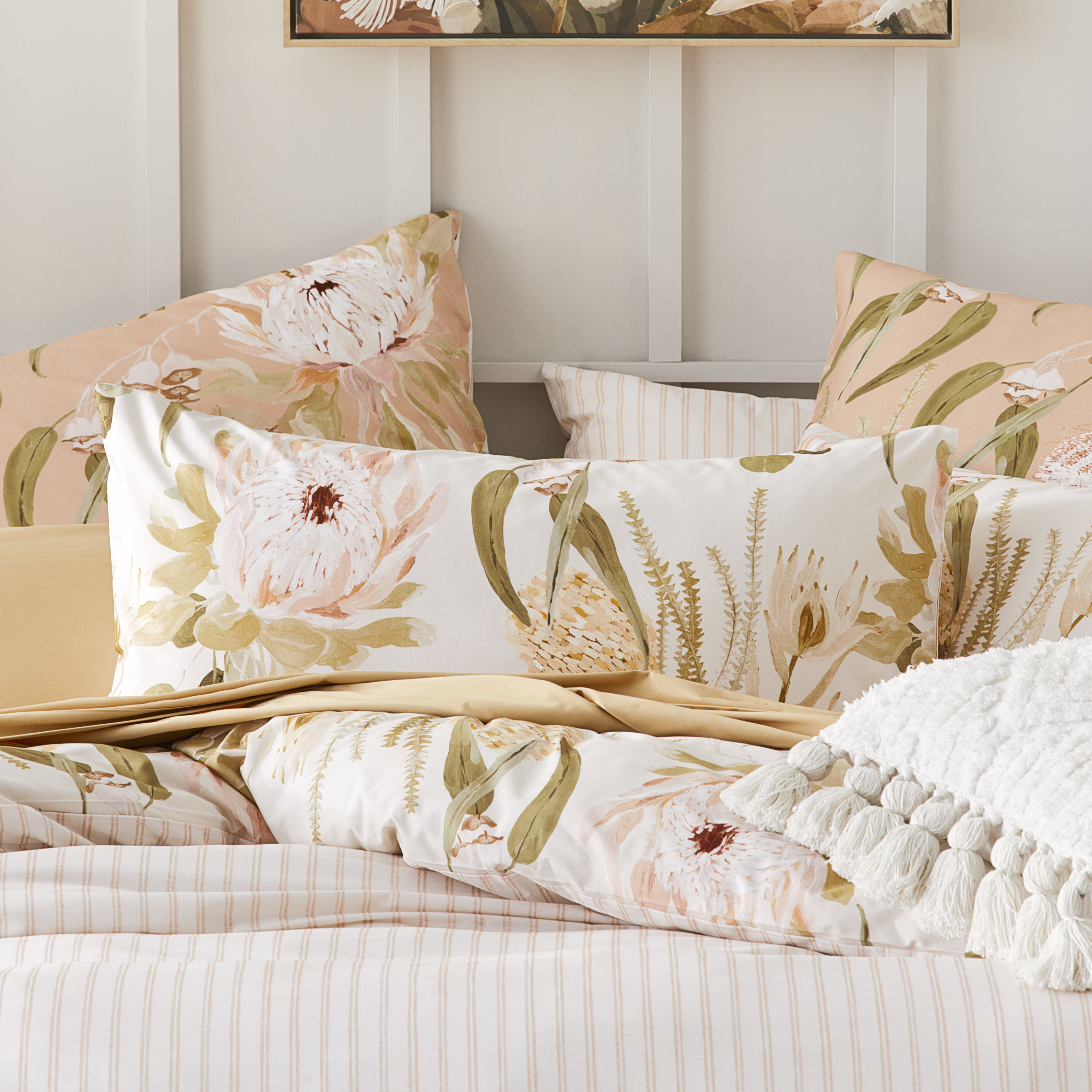Banksia Fields Natural Quilt Cover Set + Separates | Adairs