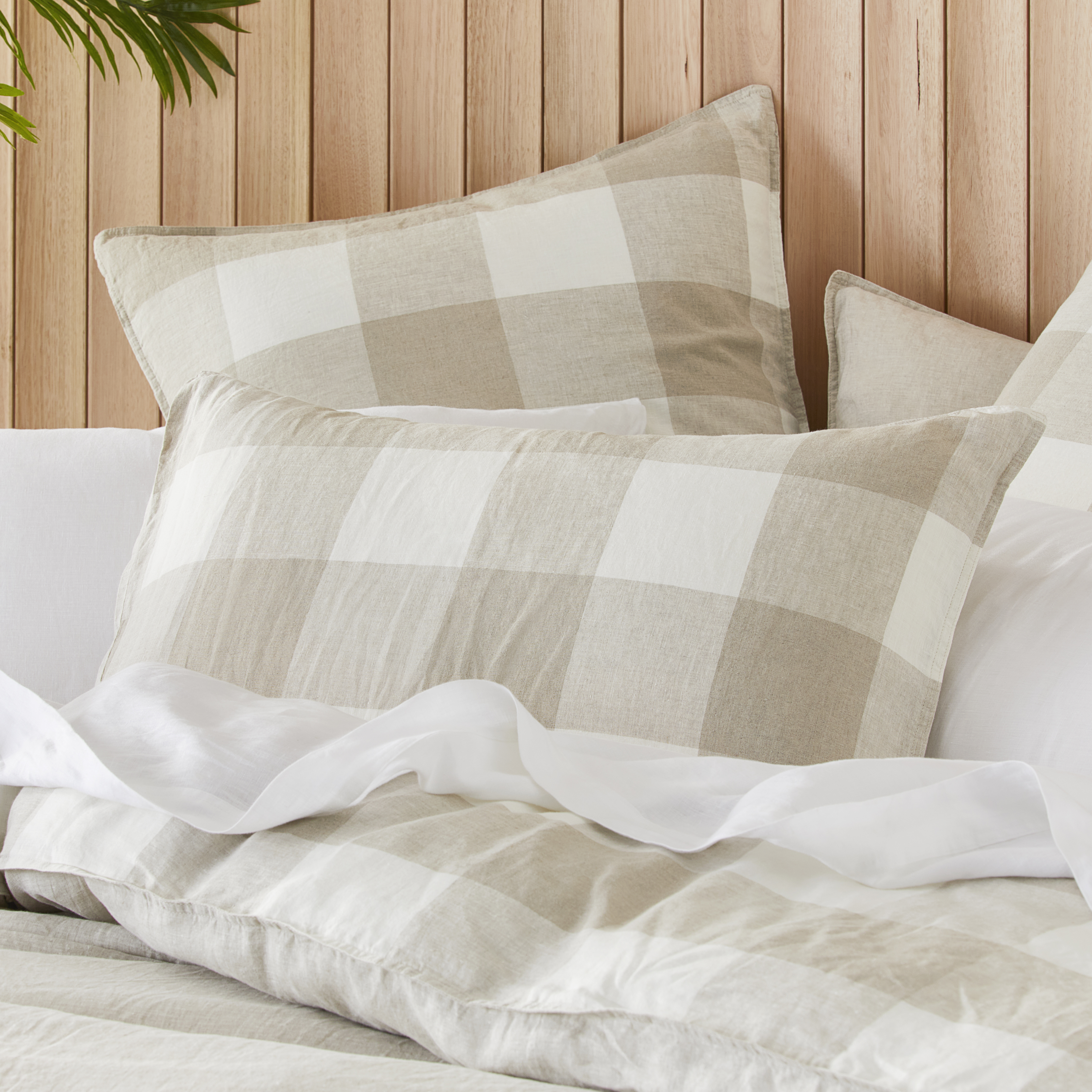 Vintage Washed Linen Large Linen Check Quilt Cover Separates | Adairs
