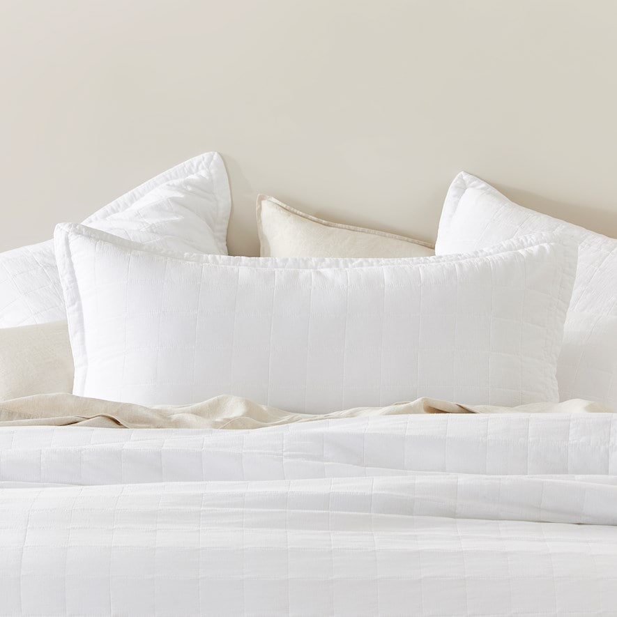 Mosman White Quilted Quilt Cover Separates | Adairs