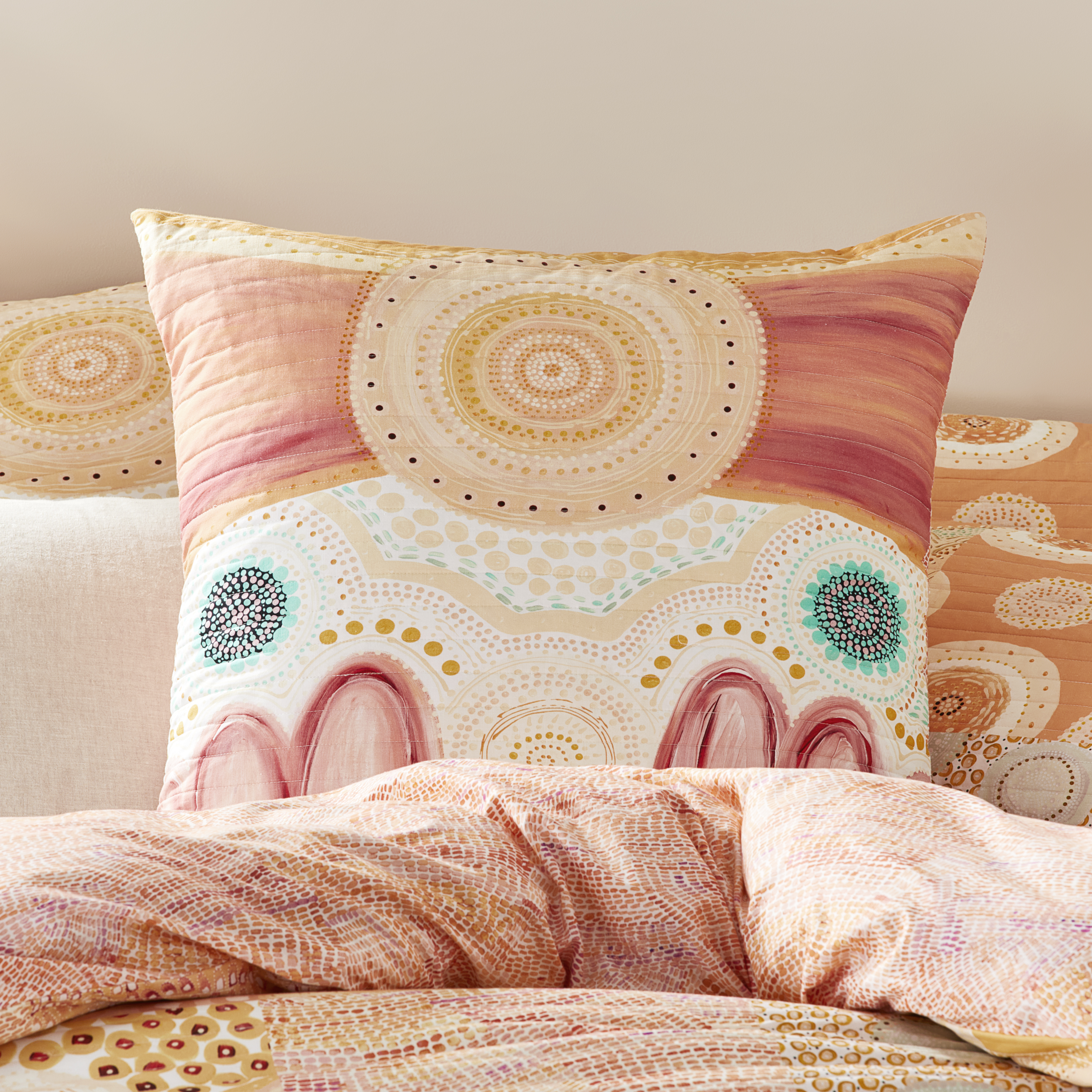 Miimi + Jiinda Jiinda & Gagu Coral Quilted Quilt Cover + Separates | Adairs