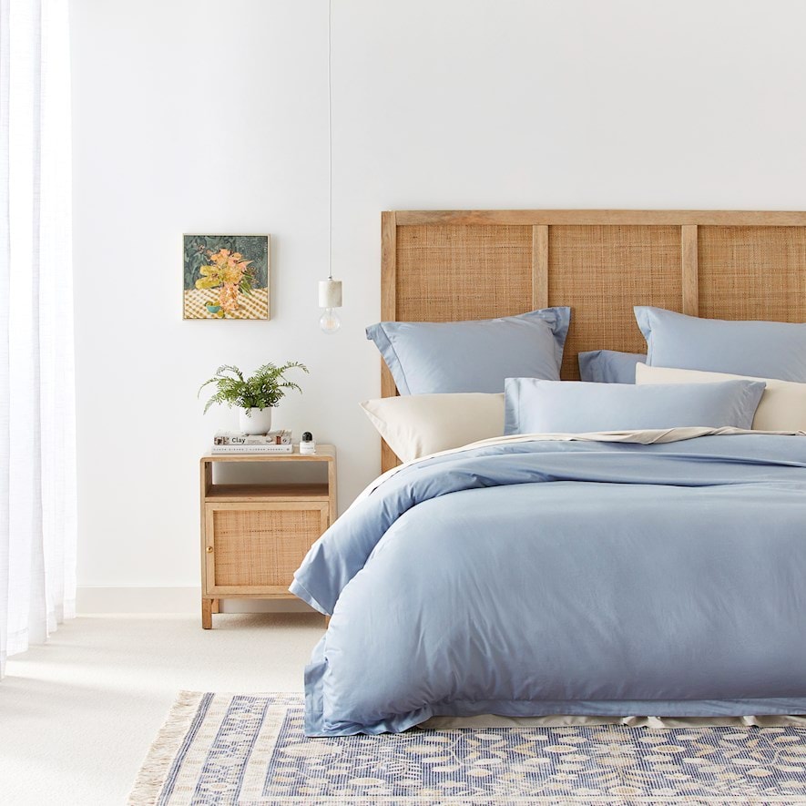 600TC Bamboo Cotton Pastel Blue Quilt Cover Separates | Adairs