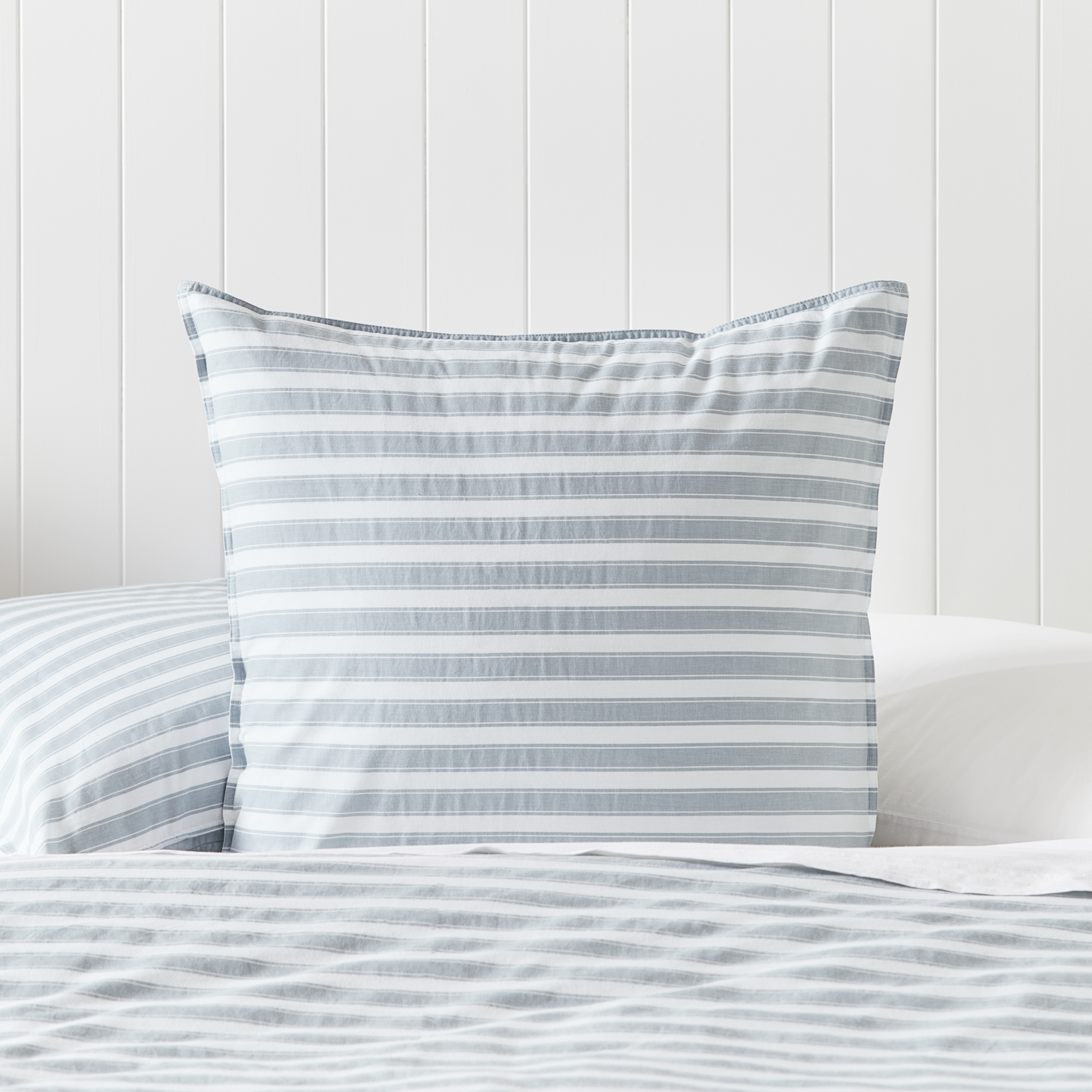Stonewashed Cotton Provincial Stripe Quilt Cover Separates | Adairs