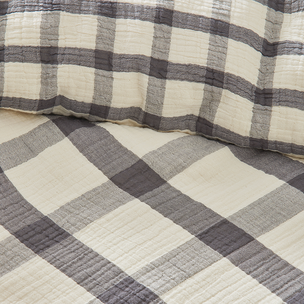 Chelsea Check Charcoal Quilt Cover Separates | Adairs