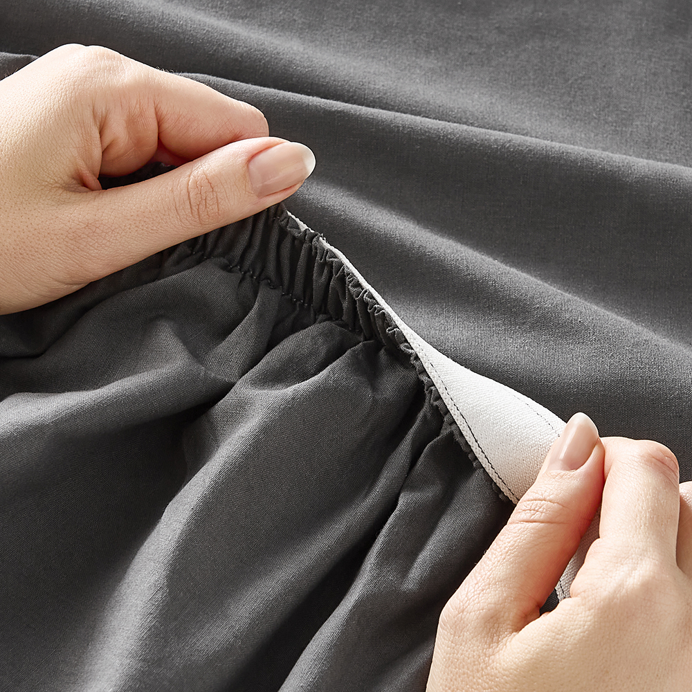 Plain Dye Perfect Cotton Percale Coal Sheet Set | Adairs