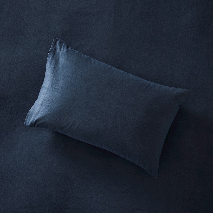 Flannelette Navy Sheet Set | Bedding | Adairs