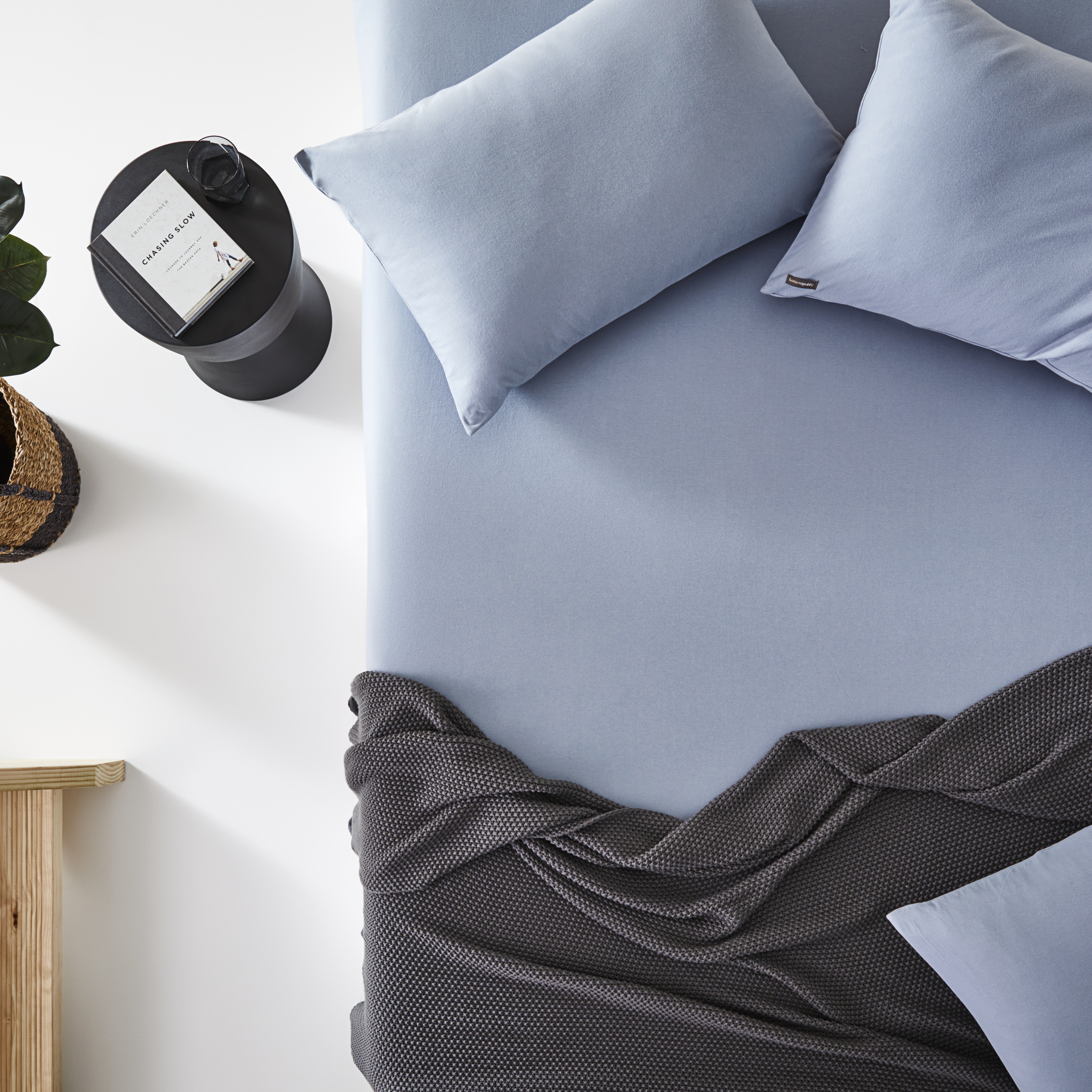 Home Republic - Ultra Soft Jersey Powder Blue Sheet Separates | Adairs