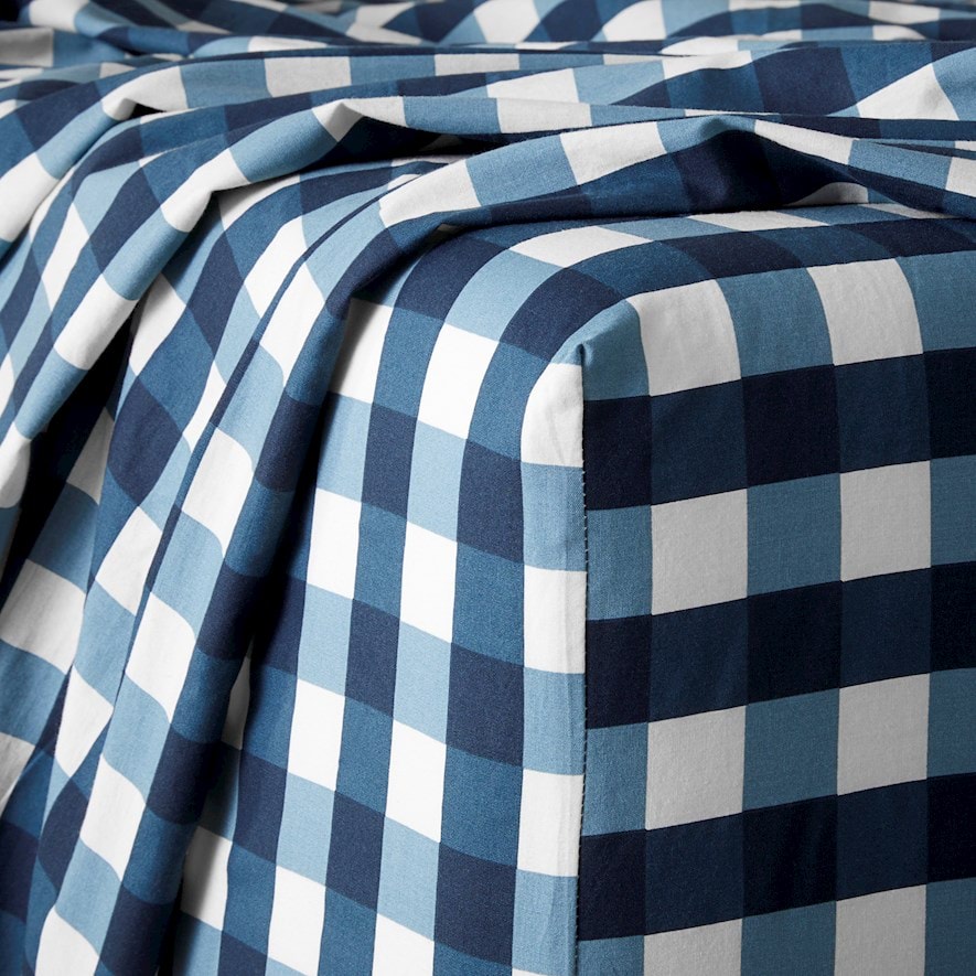Printed Campground Navy Check Sheet Set | Adairs