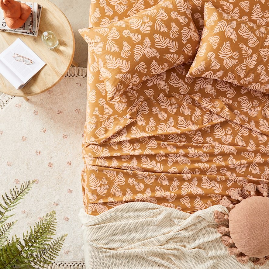 Printed Desert Palm Clay Sheet Set | Adairs