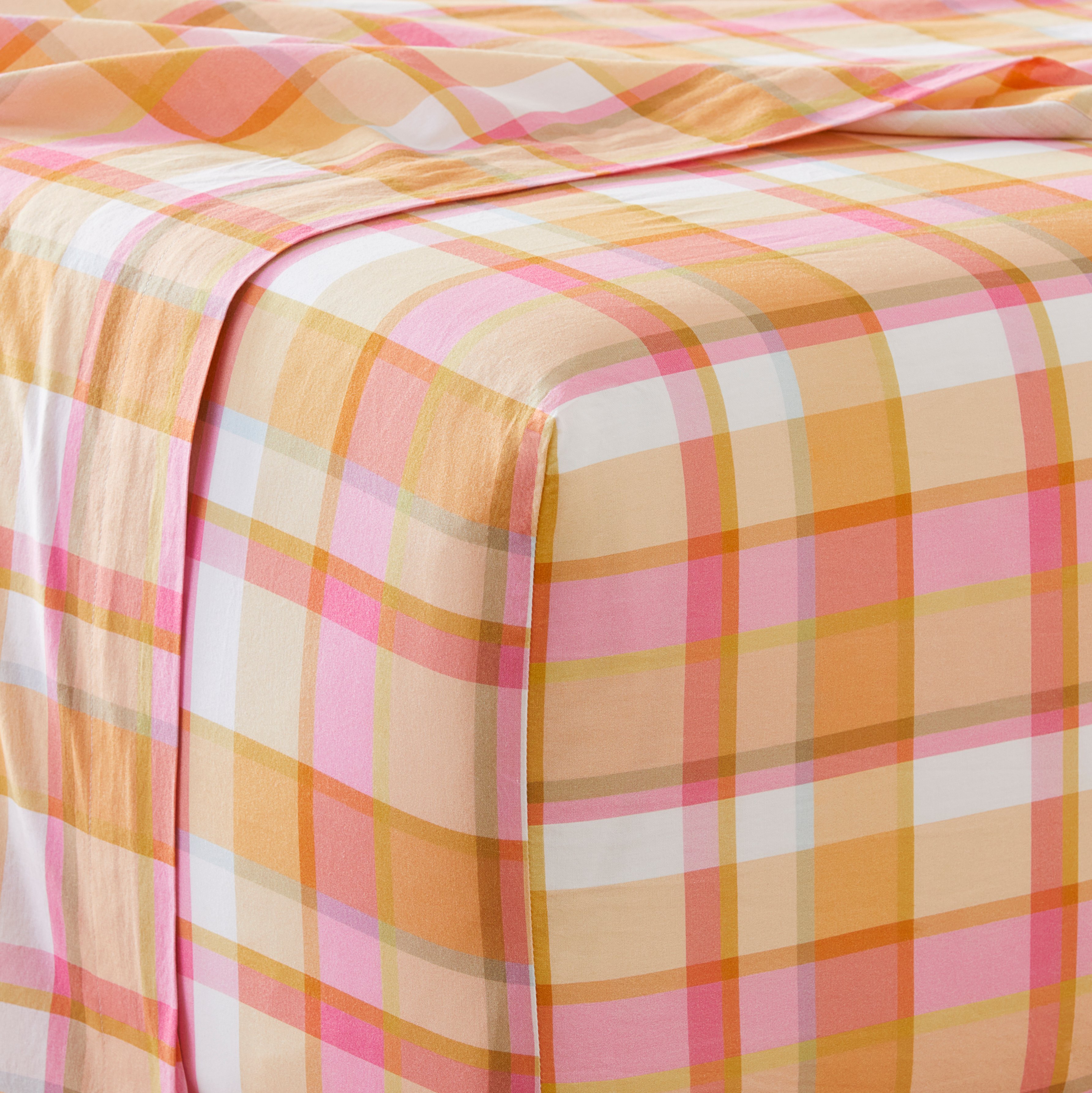 Printed Joyful Check Pink Sheet Set | Adairs