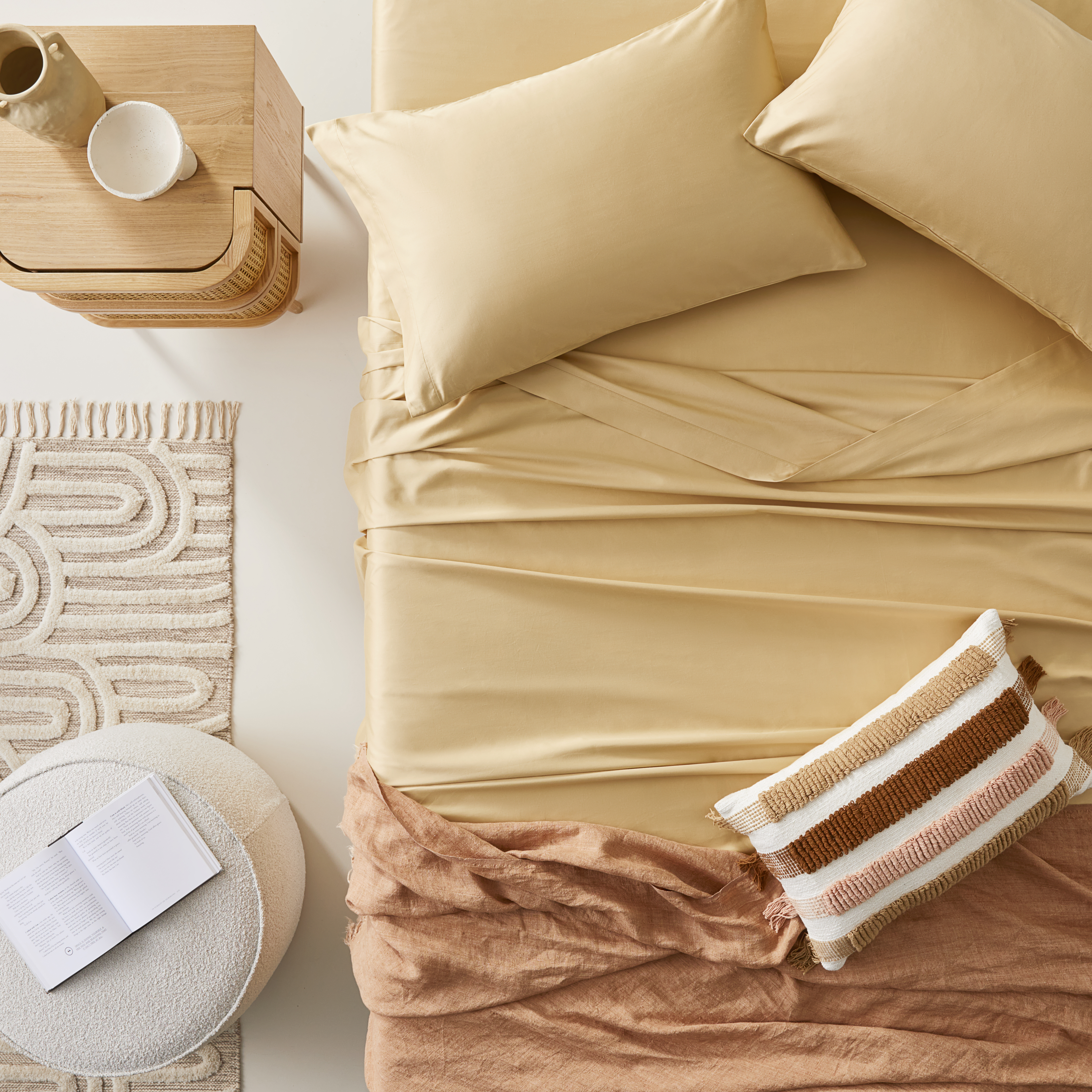 600TC Bamboo Cotton Butter Sheet Set | Adairs