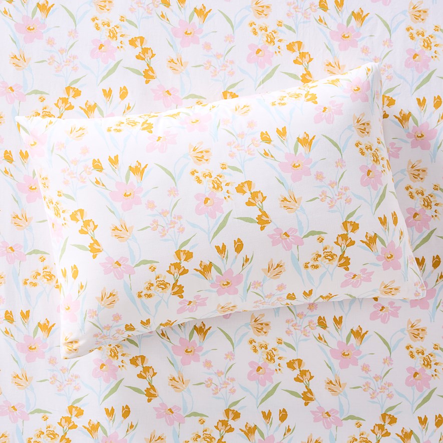Perfect Cotton Printed Percale Summer Floral Sheet Set | Adairs