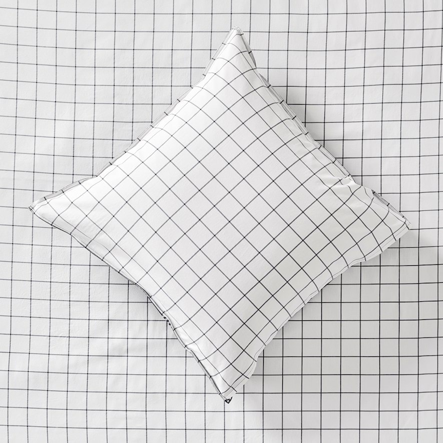 Stonewashed Cotton Printed Black Checkerboard Sheet Separates | Adairs