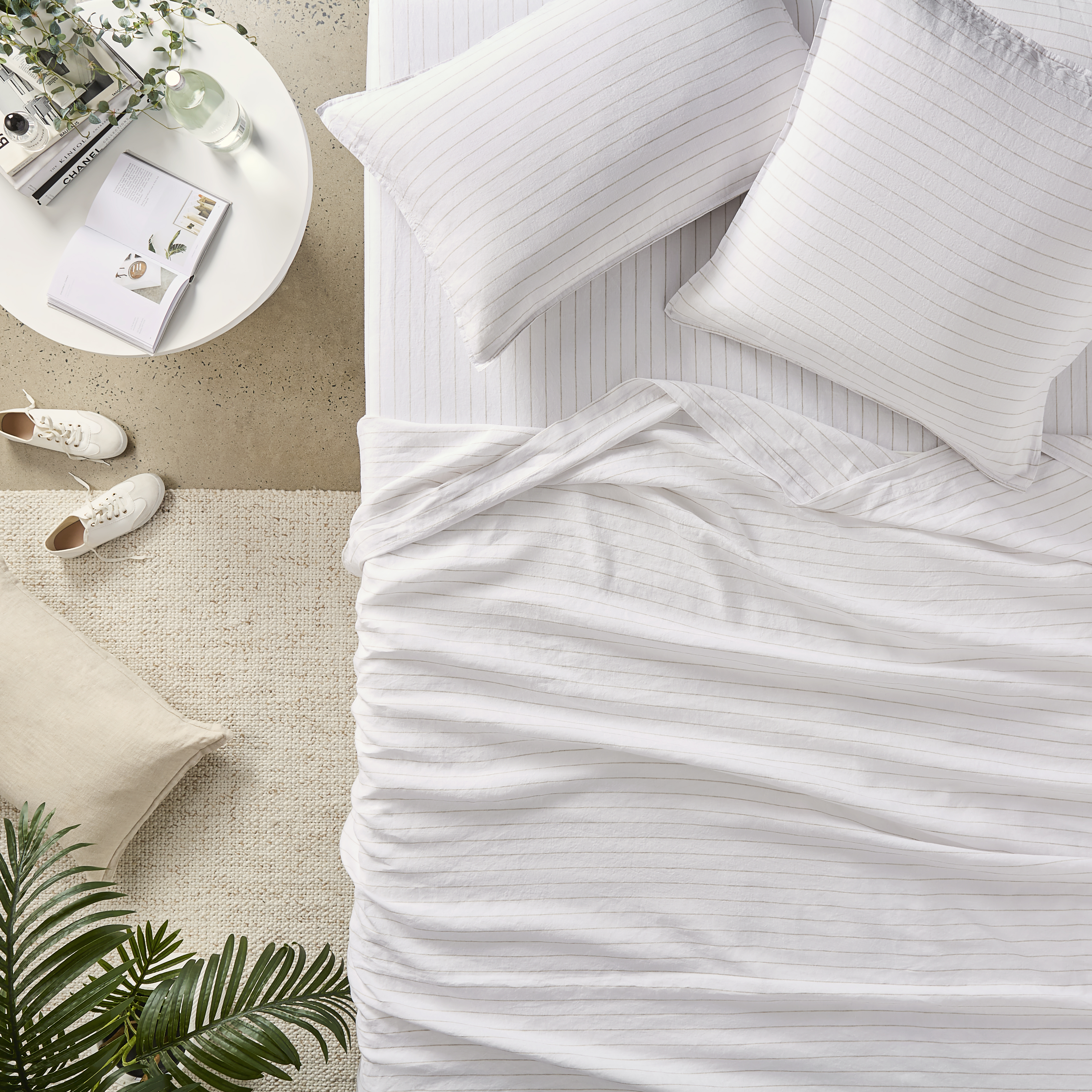 Vintage Washed Linen Linen Stripe Sheet Separates | Adairs