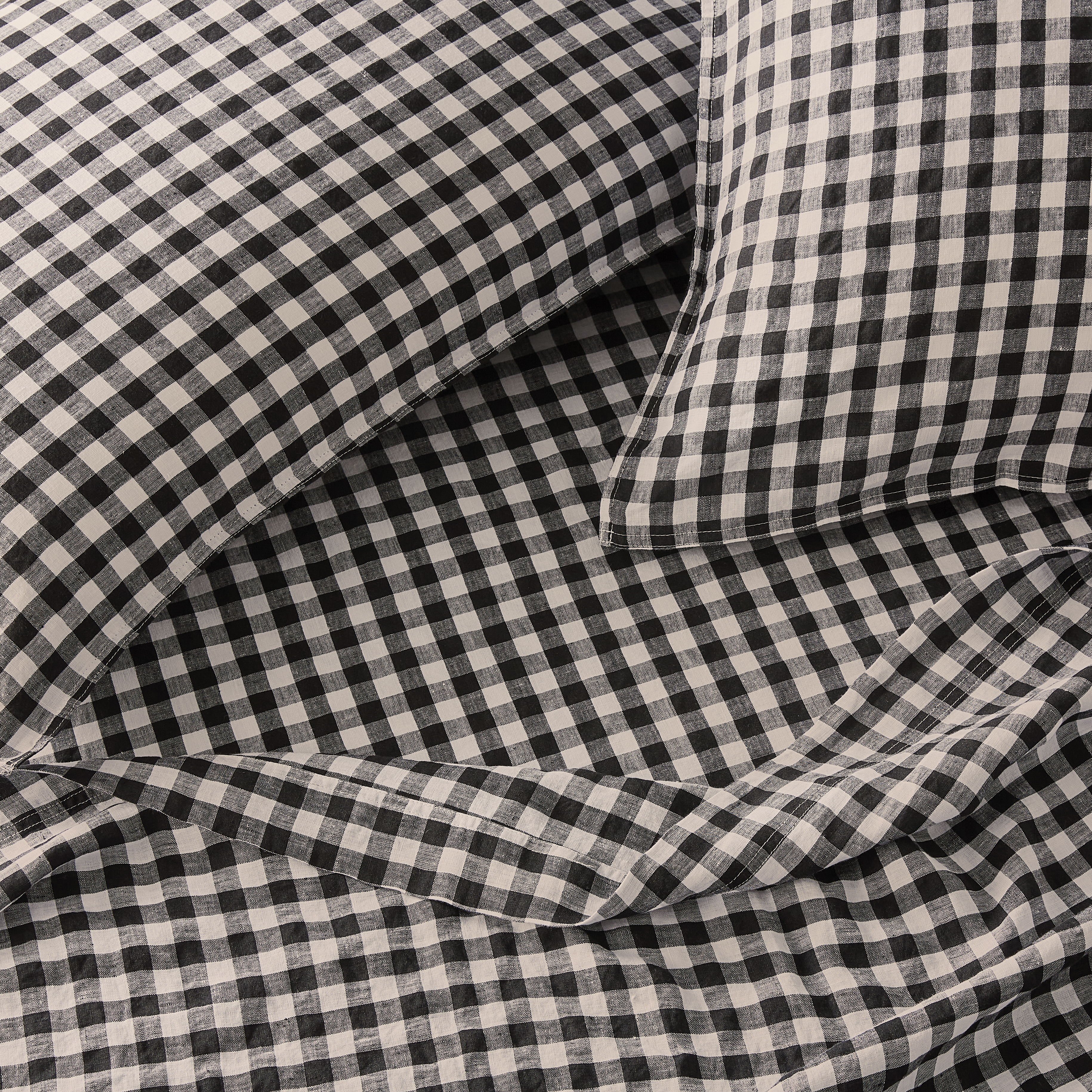 Vintage Washed Onyx Check Sheet Separates + Pillowcases | Adairs