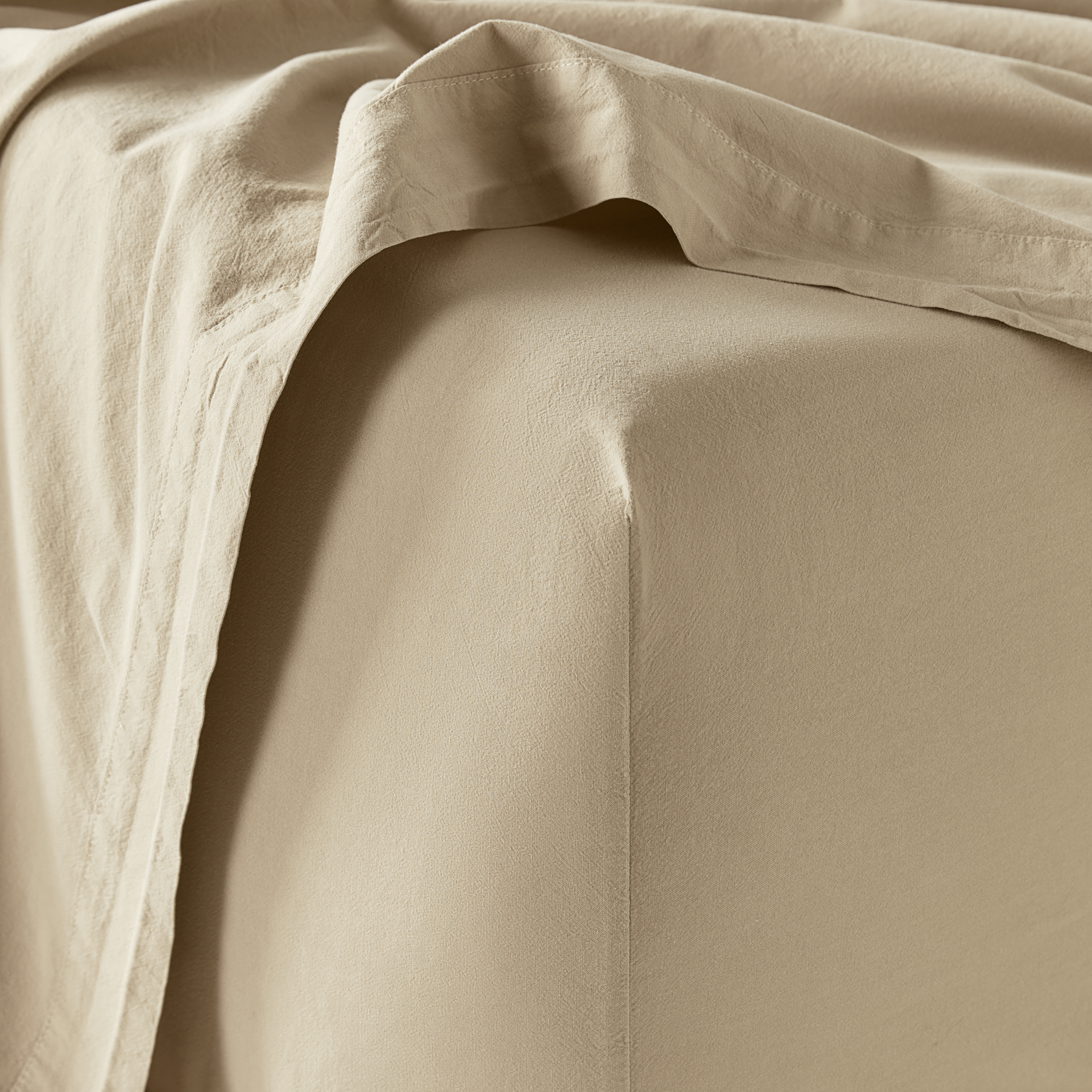 Stonewashed Cotton Sesame Sheet Separates | Adairs