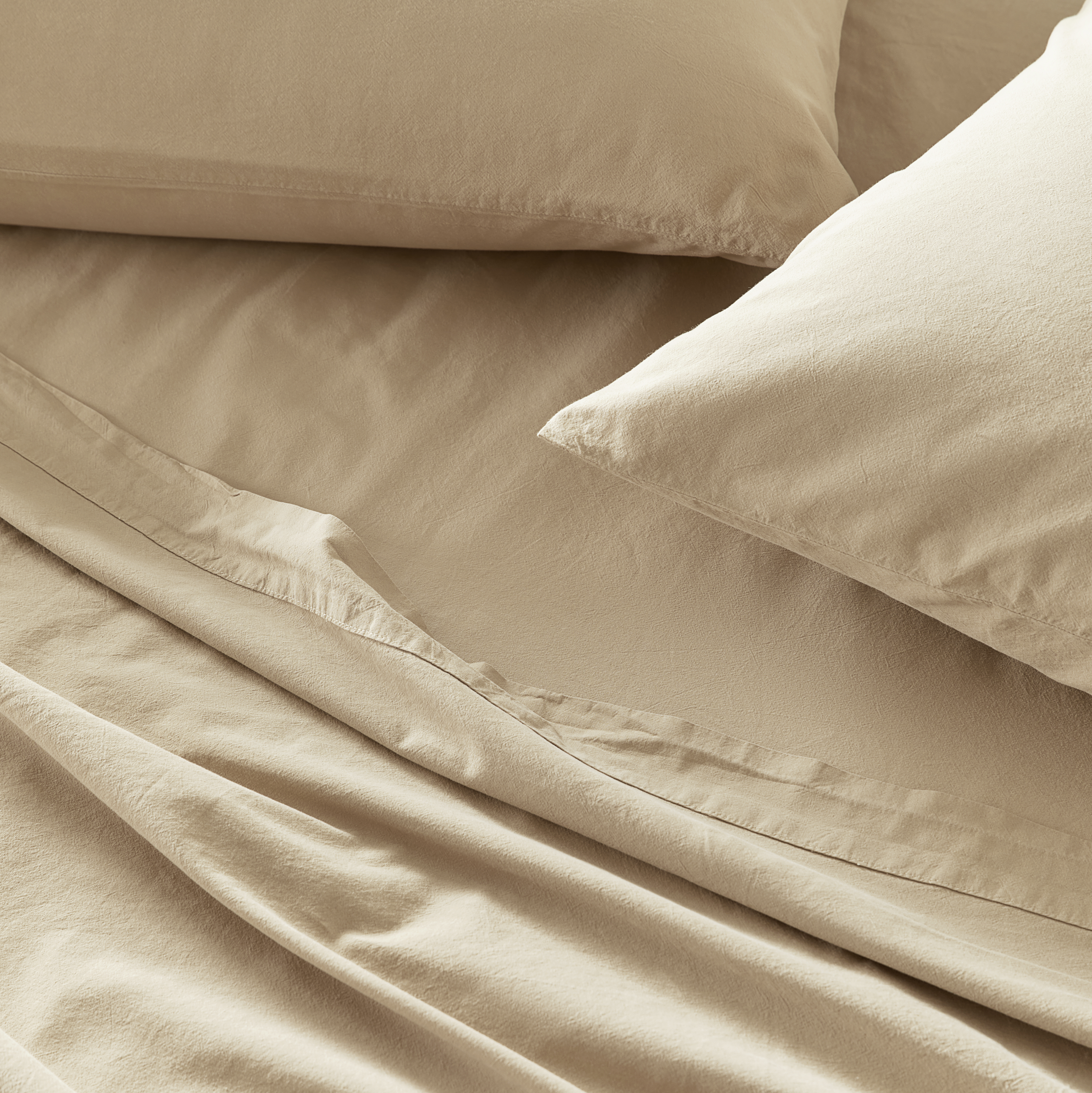 Stonewashed Cotton Sesame Sheet Set | Adairs