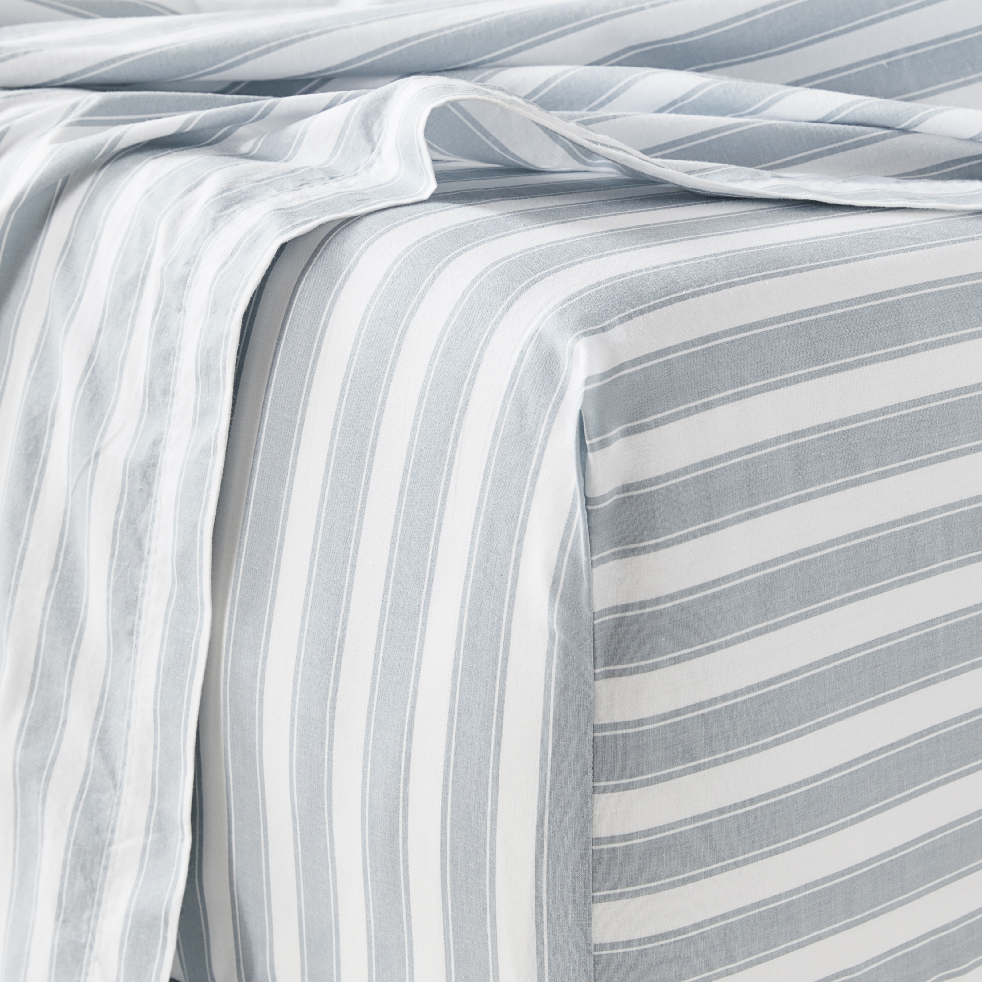 Stonewashed Cotton Provincial Stripe Sheet Set | Adairs