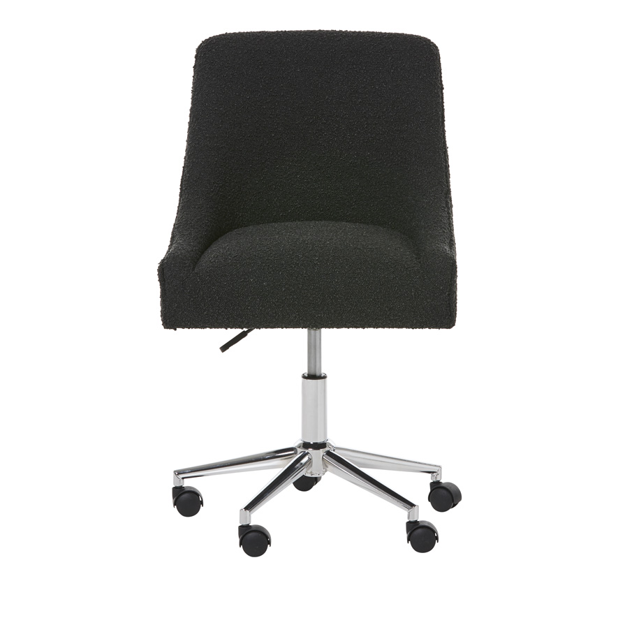 Neville Black Boucle Desk Chair | Adairs
