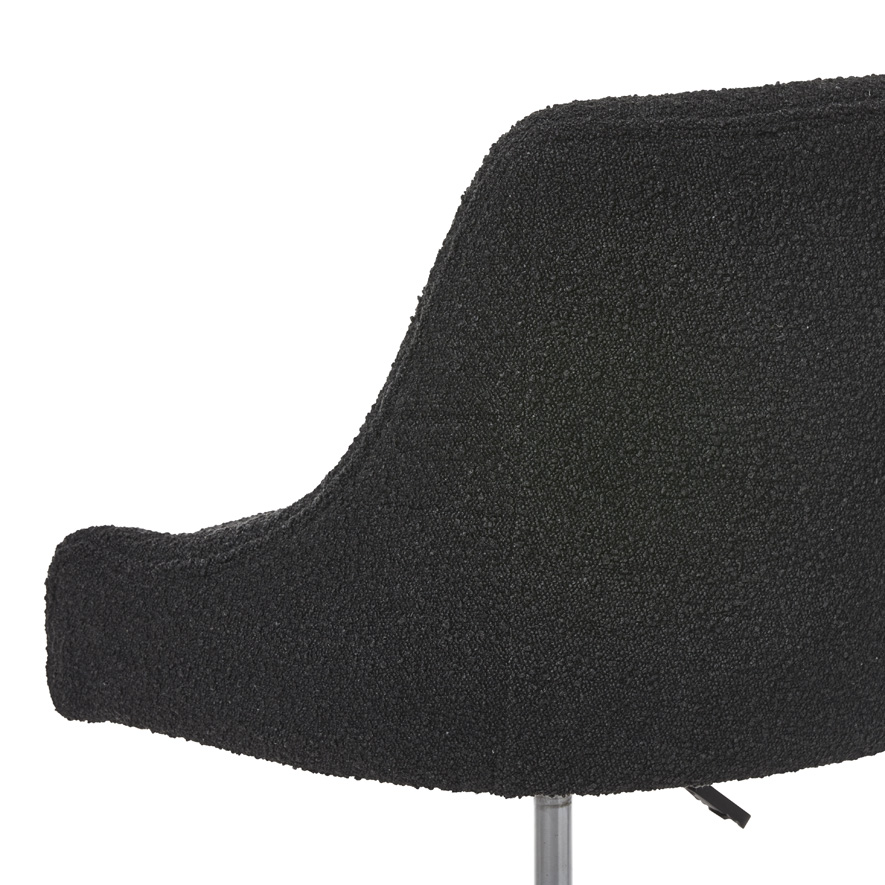 Neville Black Boucle Desk Chair | Adairs
