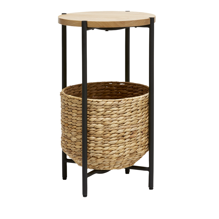 Geneva Natural & Black Side Table | Adairs