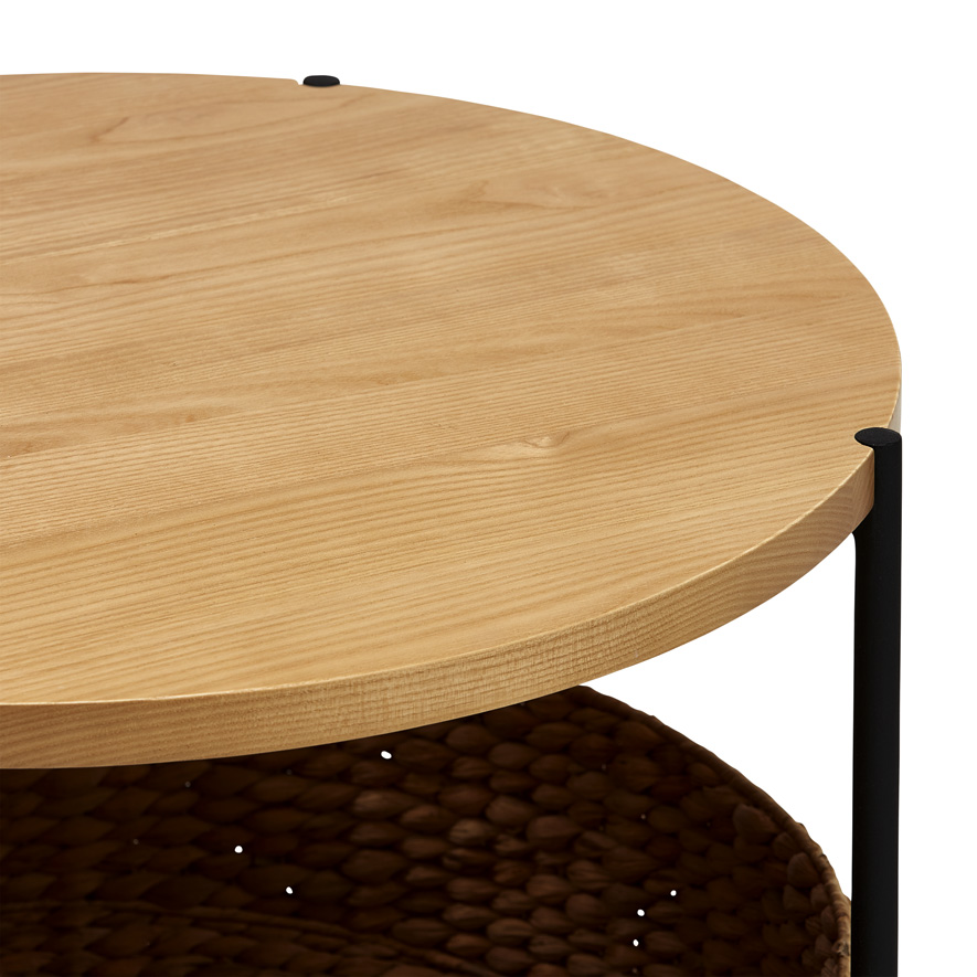 Geneva Natural & Black Coffee Table | Adairs