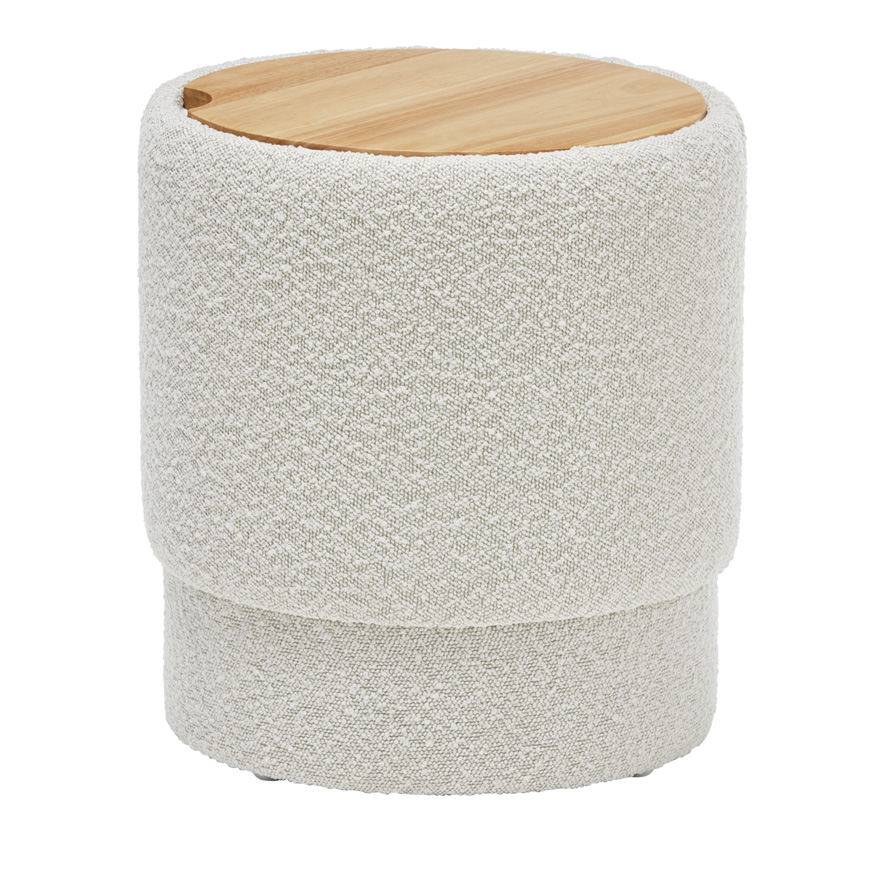 Otis Snow Boucle Side Table | Adairs