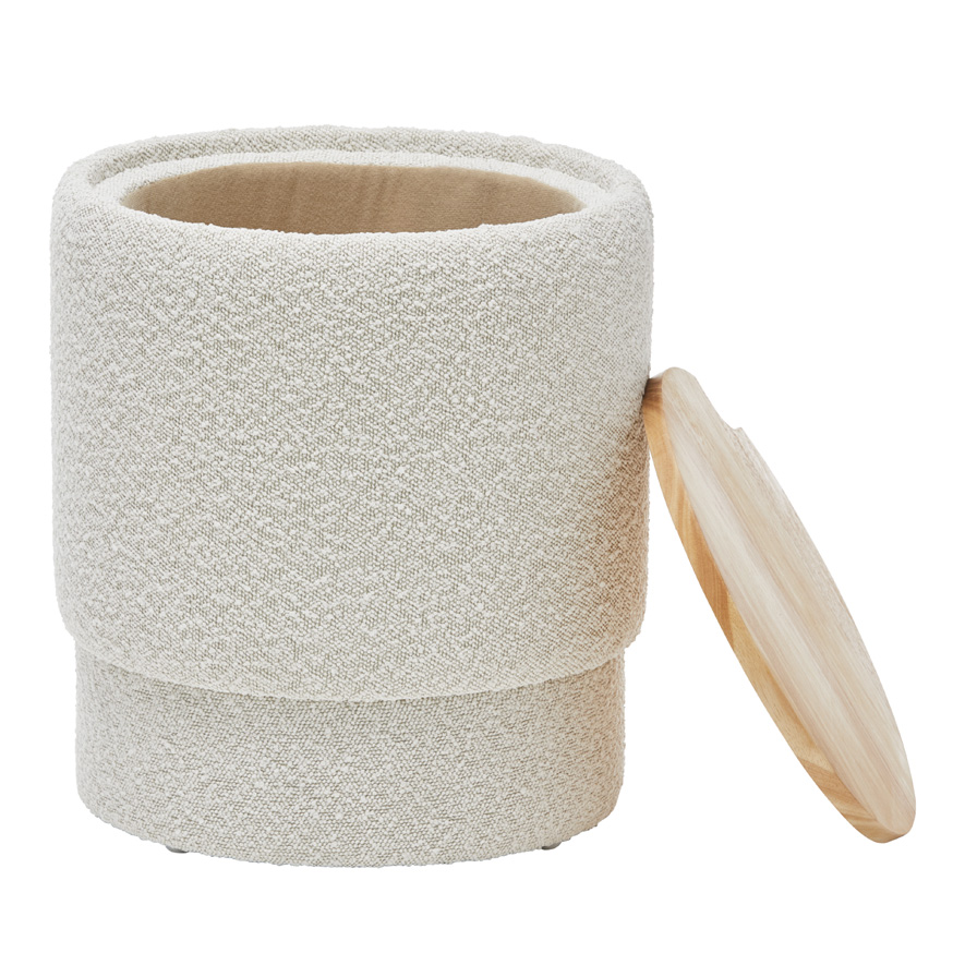 Otis Snow Boucle Side Table | Adairs