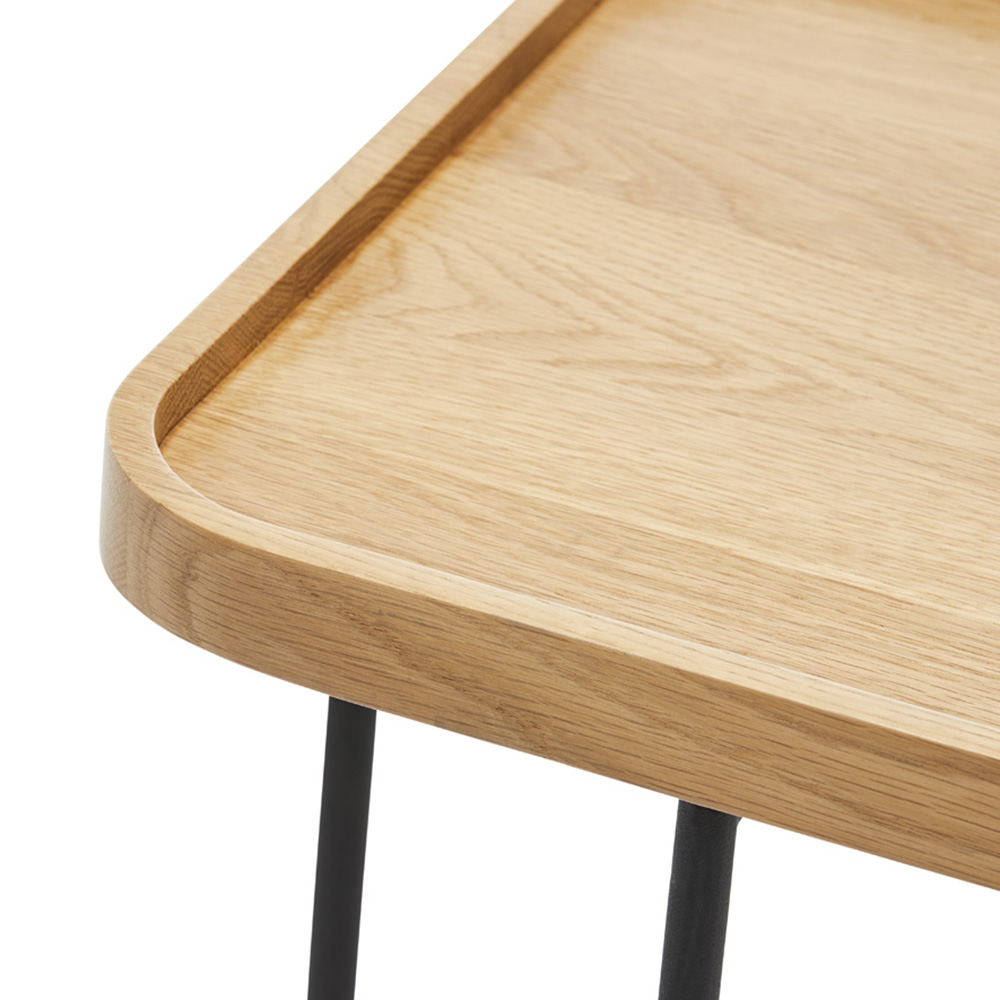 Zephyr Oak & Black C Table | Adairs