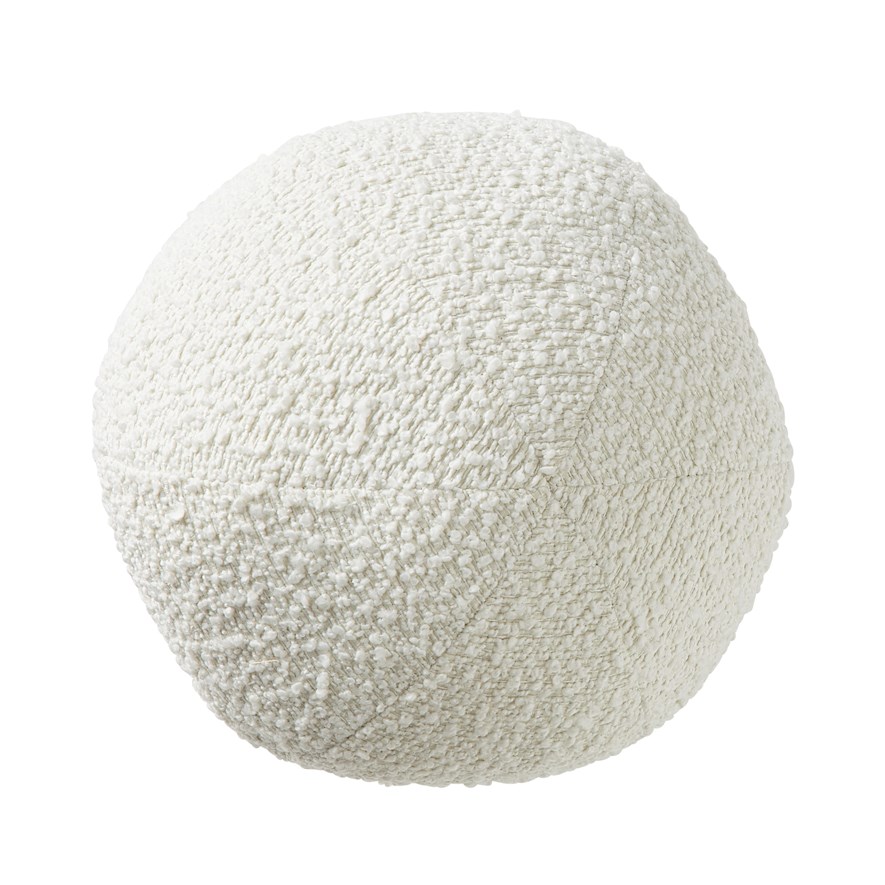 Boucle White Ball Cushion | Adairs