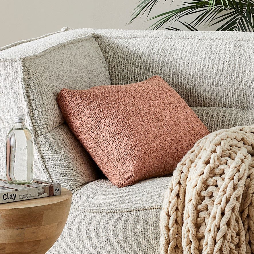 Greenwich Boucle Desert Sand Cushion | Adairs