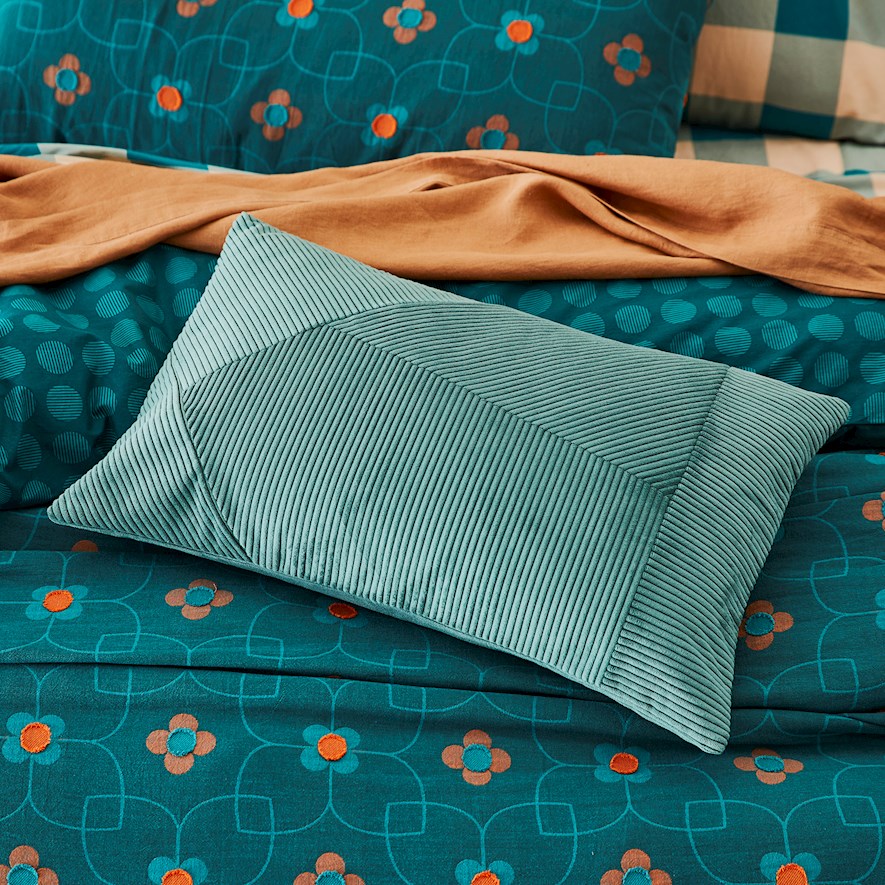 Everette Green Cord Cushion | Adairs