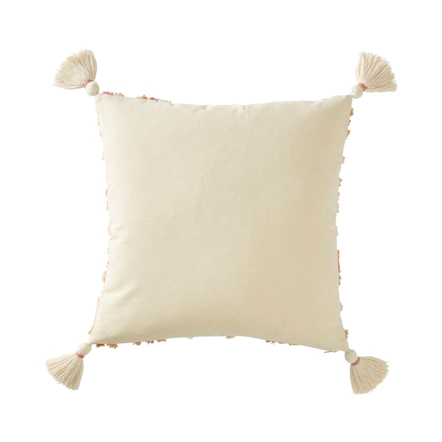 Jensen Pink Check Tufted Cushion | Adairs