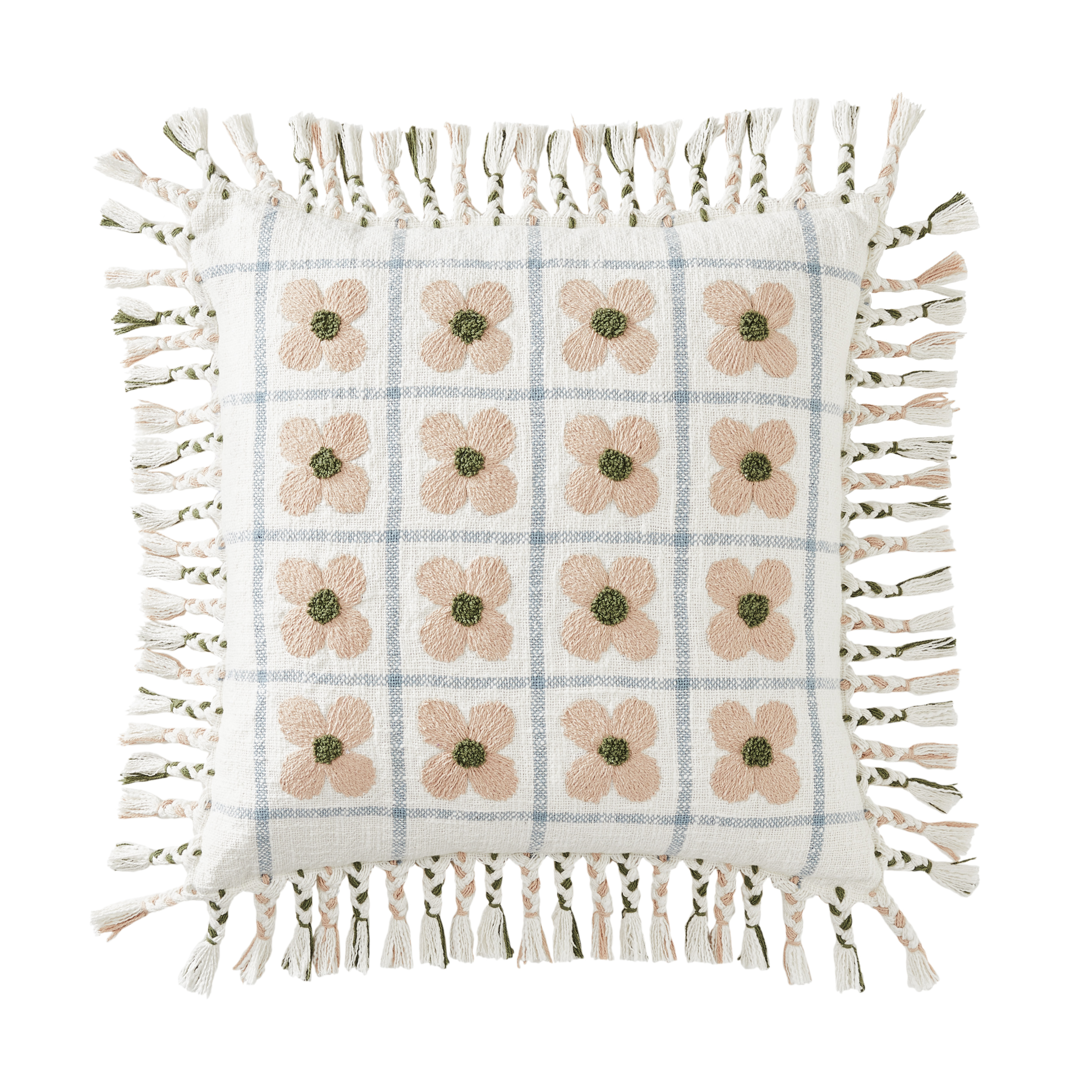 Daisy Pink & White Check Cushion | Adairs