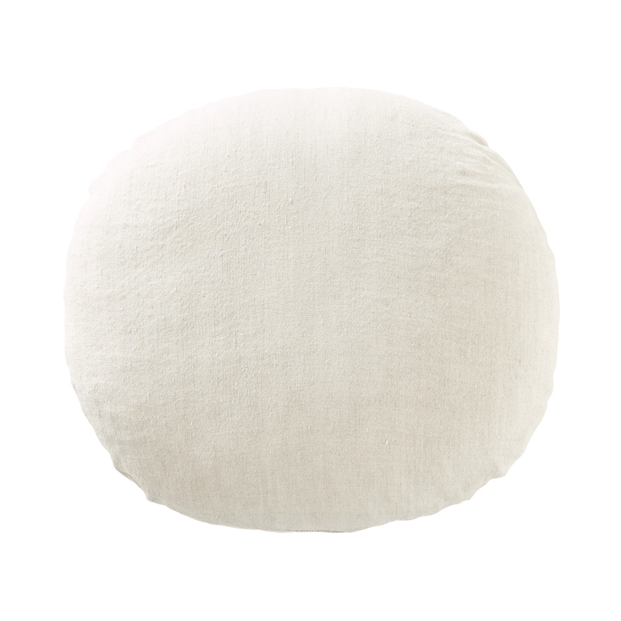 Iris Natural Round Linen Cotton Cushion | Adairs