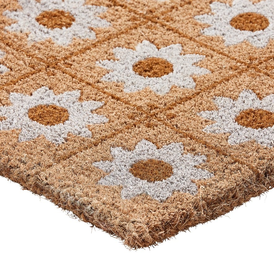 Home Republic - Coir Daisy Tile Door Mat | Adairs