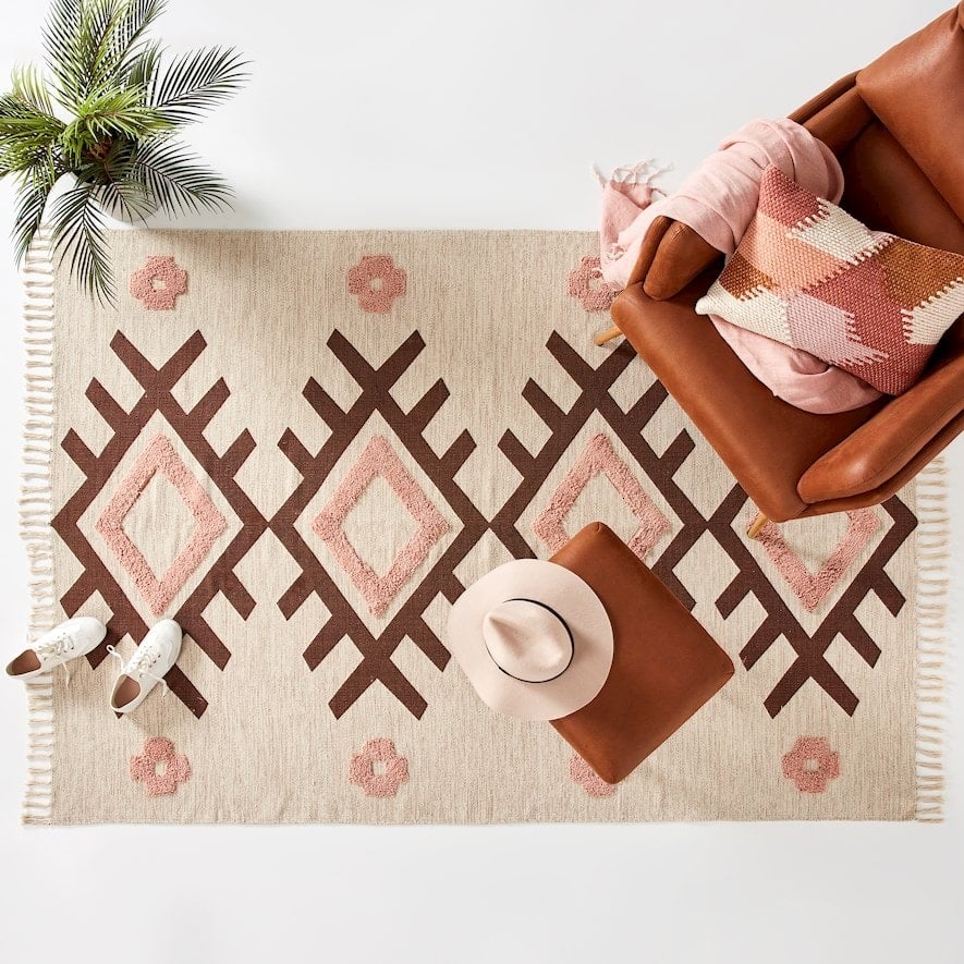 Dhala Natural & Mocha Rug | Adairs