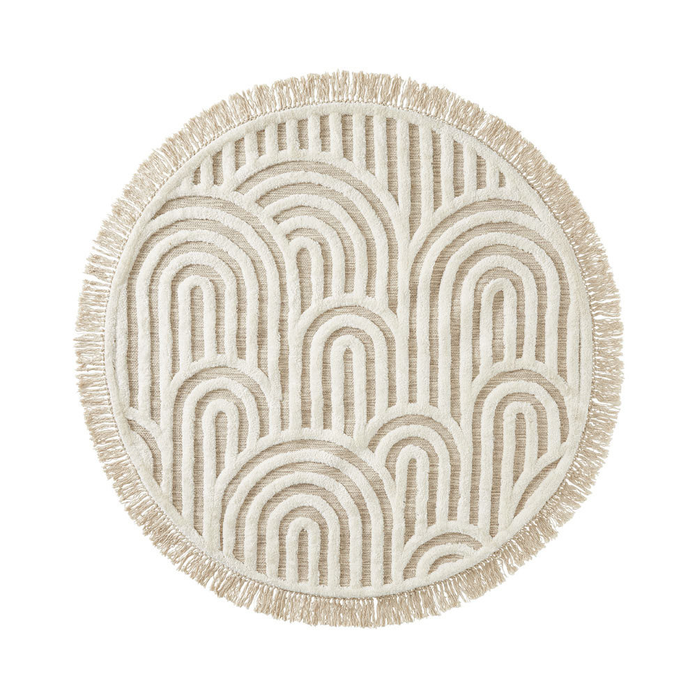 Archie Natural & Ivory Round Rug | Adairs