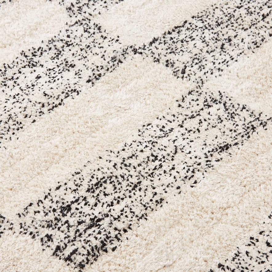 Flynn Black & Natural Check Rug | Adairs