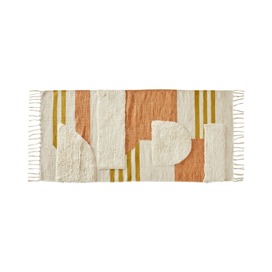 Munica Natural Rust & Mustard Rug Runner | Adairs