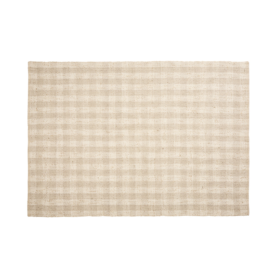 Romeo Ivory & Beige Check Rug | Adairs