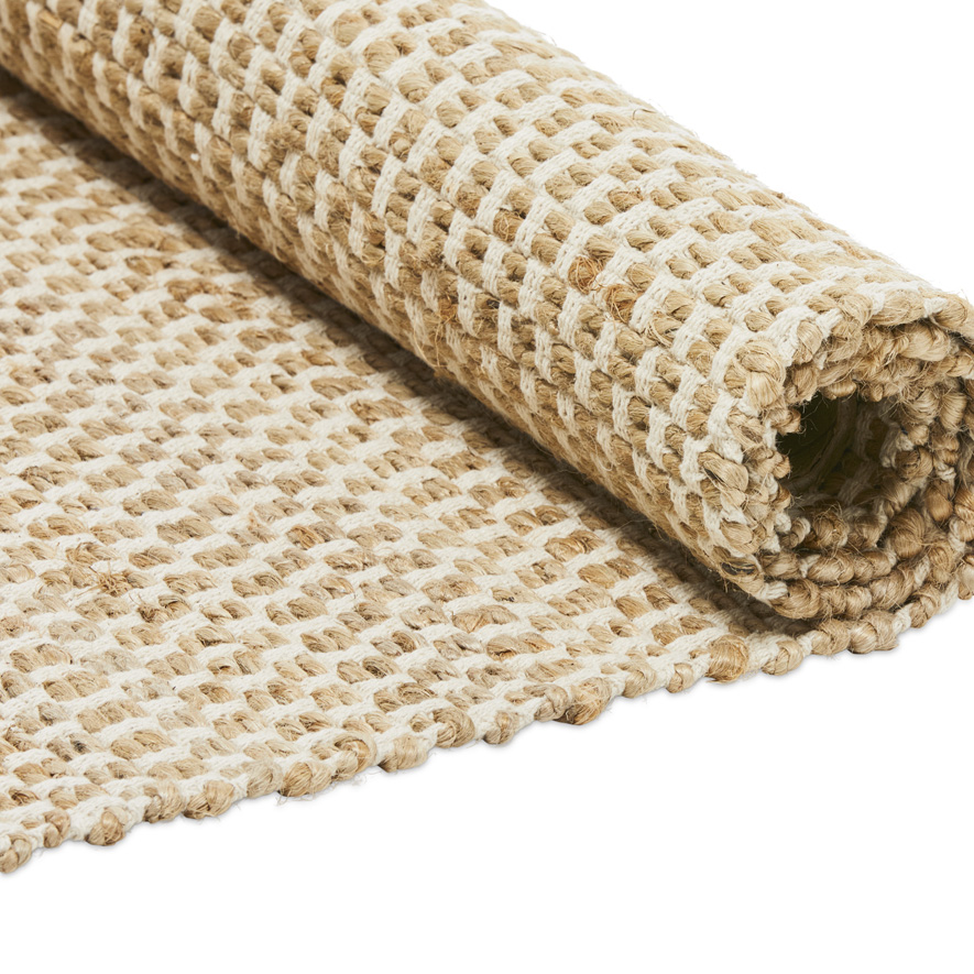 Palermo Natural Check Rug | Adairs