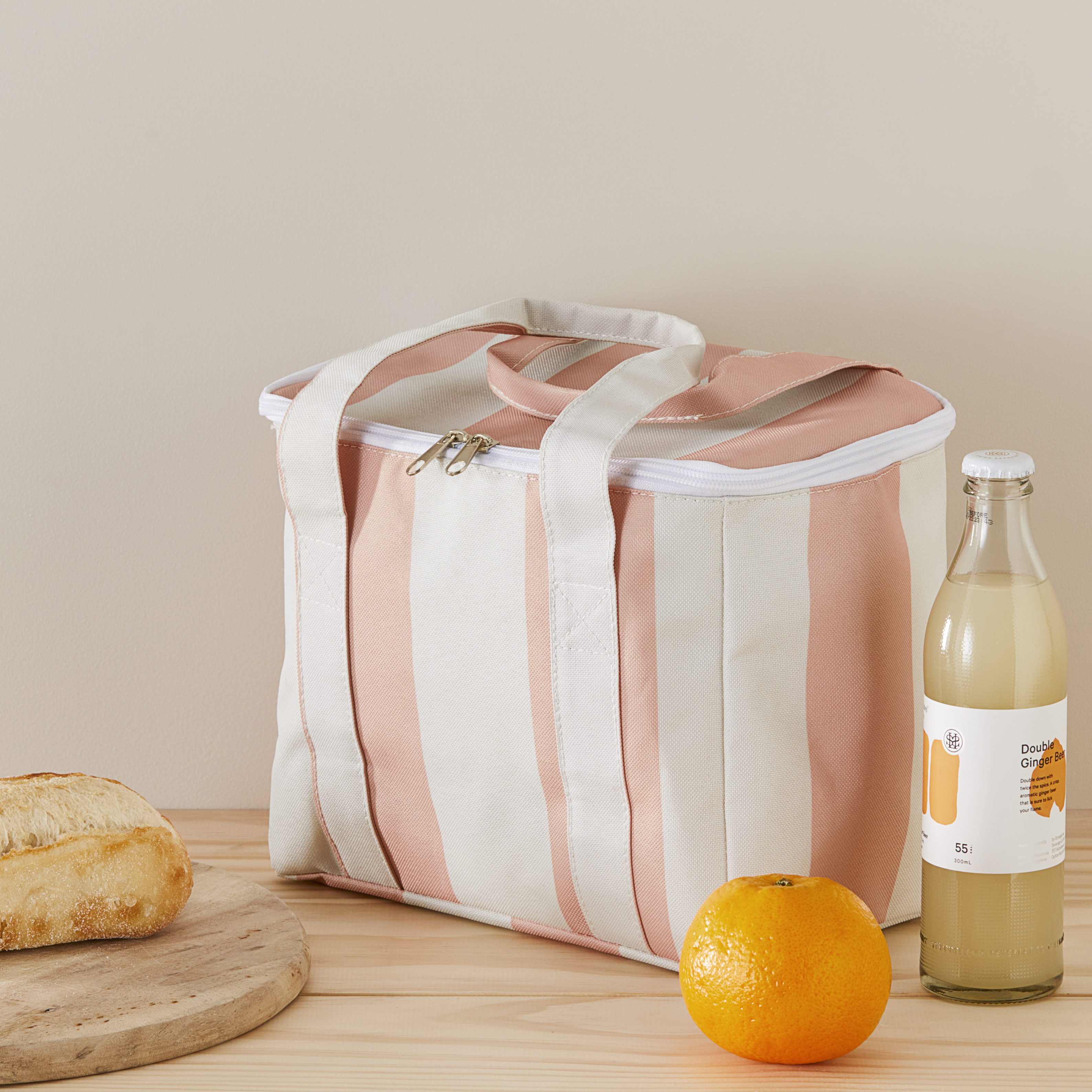 Capri Pink Stripe Lunch Bag | Adairs