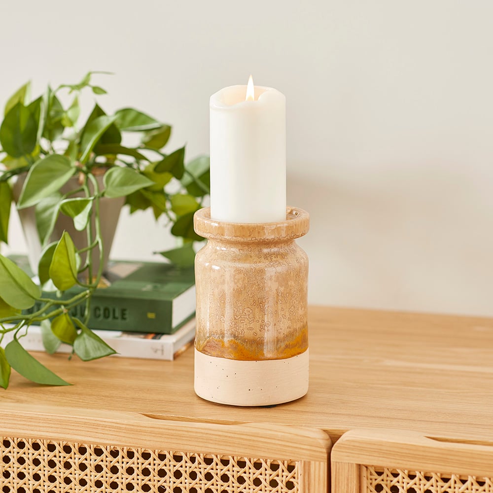 Mist Reactive Amber Candlestick | Adairs